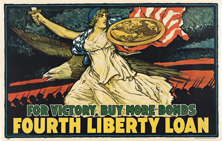 WORLD WAR I AMERICAN. Group of 4 posters. Circa 1916-1919. by William ...